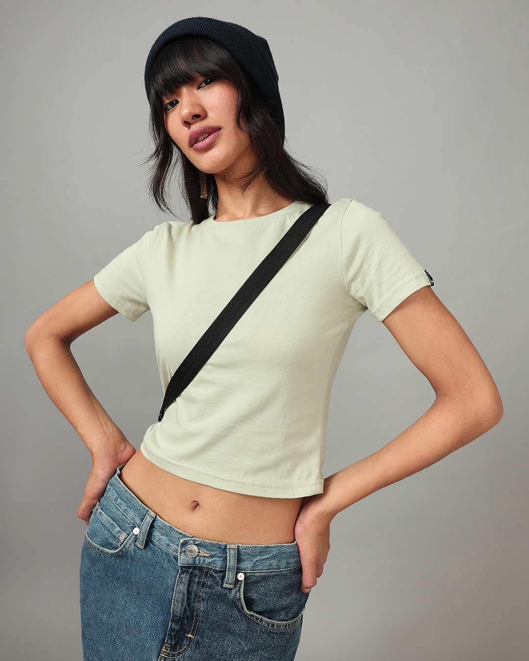 Buy Women's Green Slim Fit Short Top Online at Bewakoof