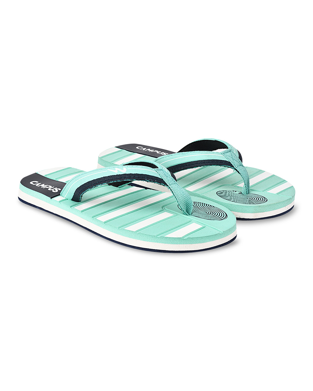 Buy Women's Green & White Color Block Flip Flops Online in India at ...