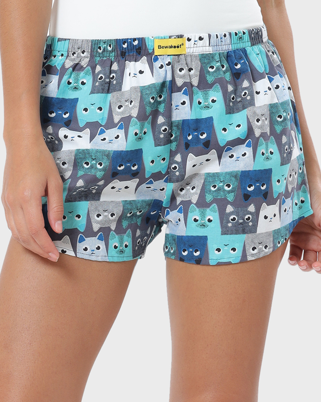 Buy Women's Grey All Over Printed Boxers Online in India at Bewakoof