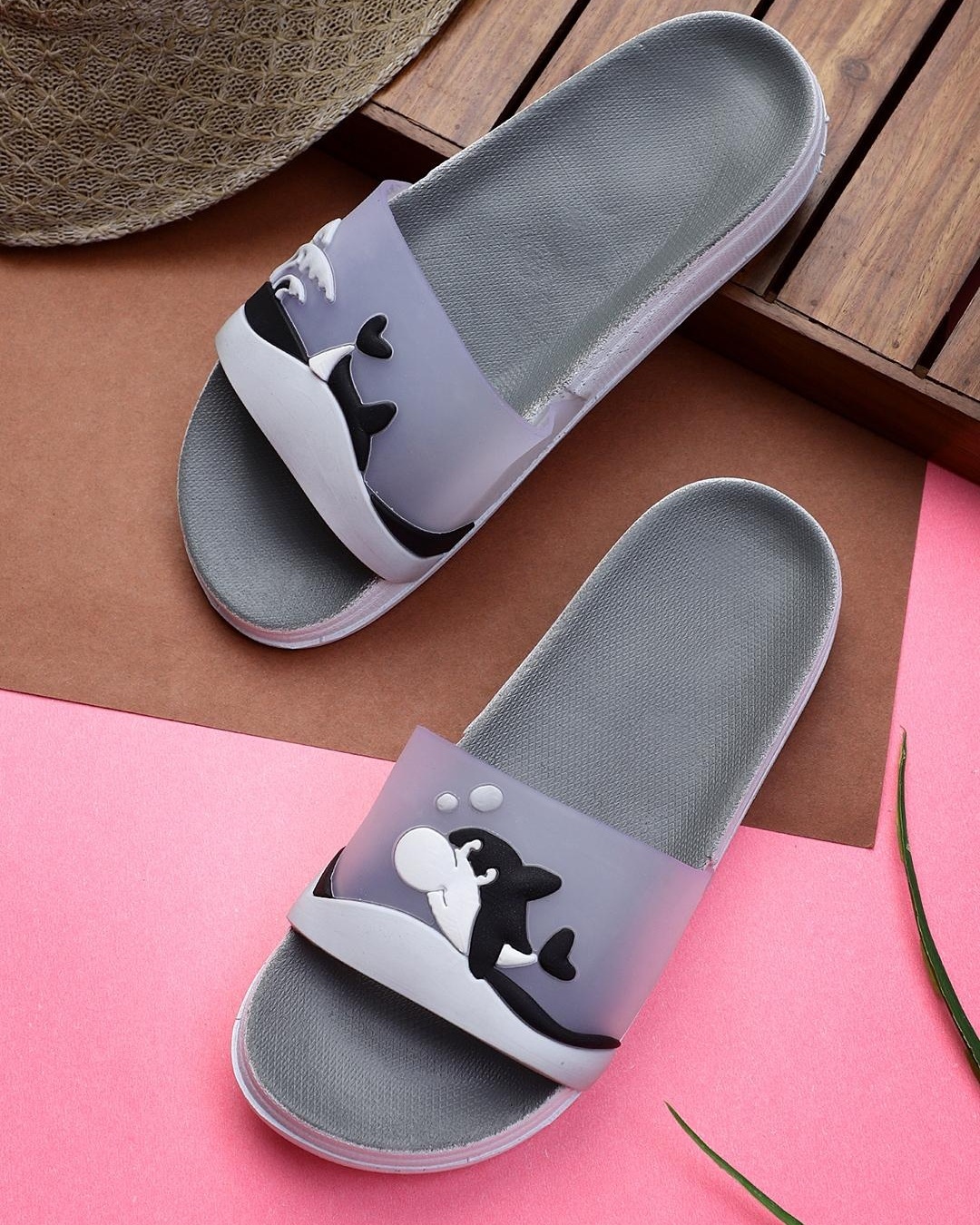 Buy Women's Grey Dolphin Sliders Online in India at Bewakoof