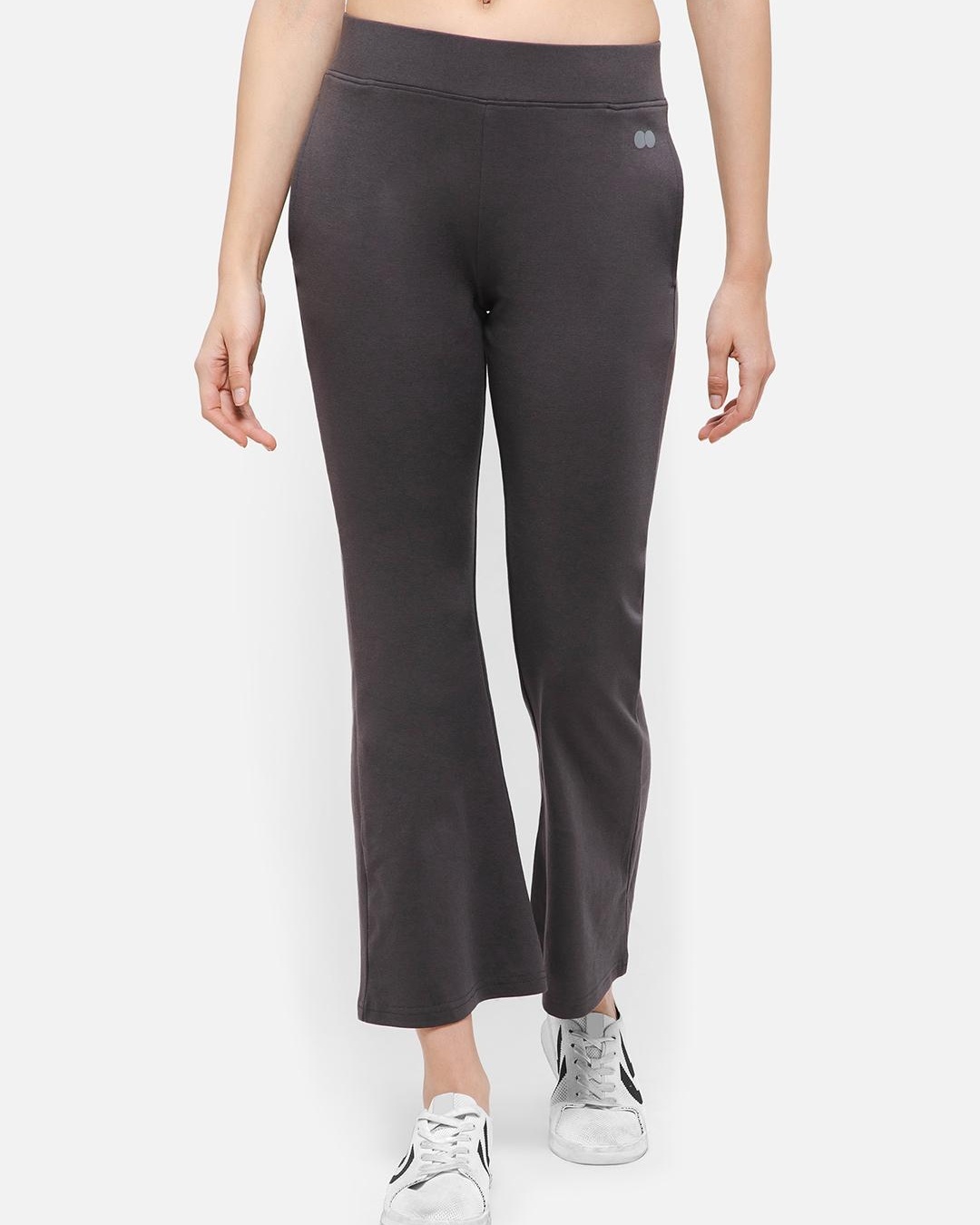 Buy Women's Grey Flared Activewear Casual Pants Online at Bewakoof