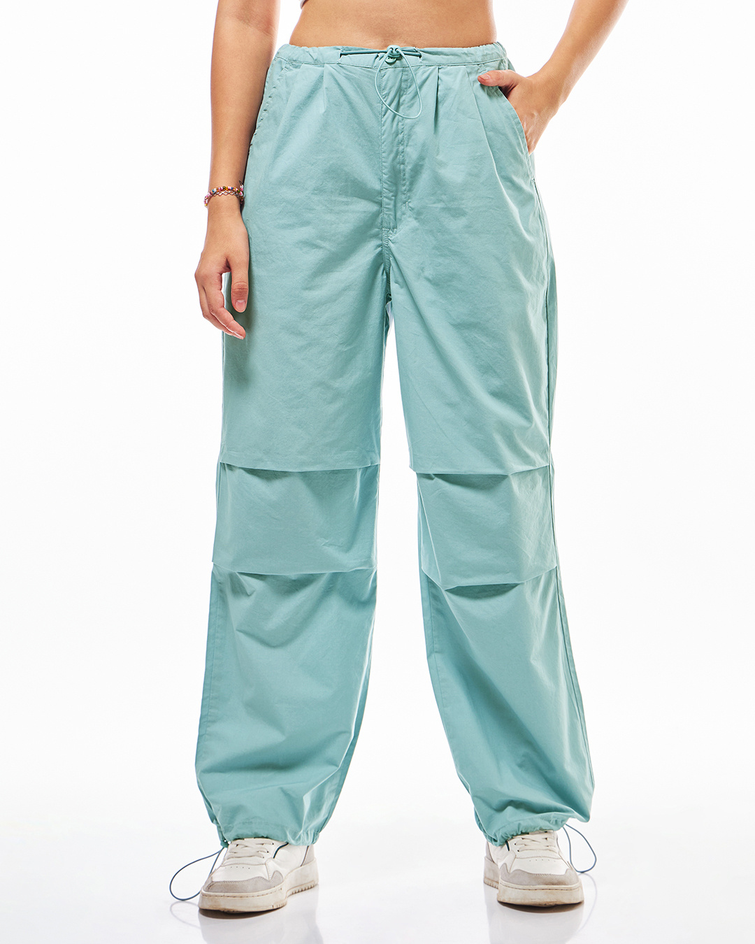 Buy Women's Light Blue Baggy Oversized Parachute Pants Online at Bewakoof