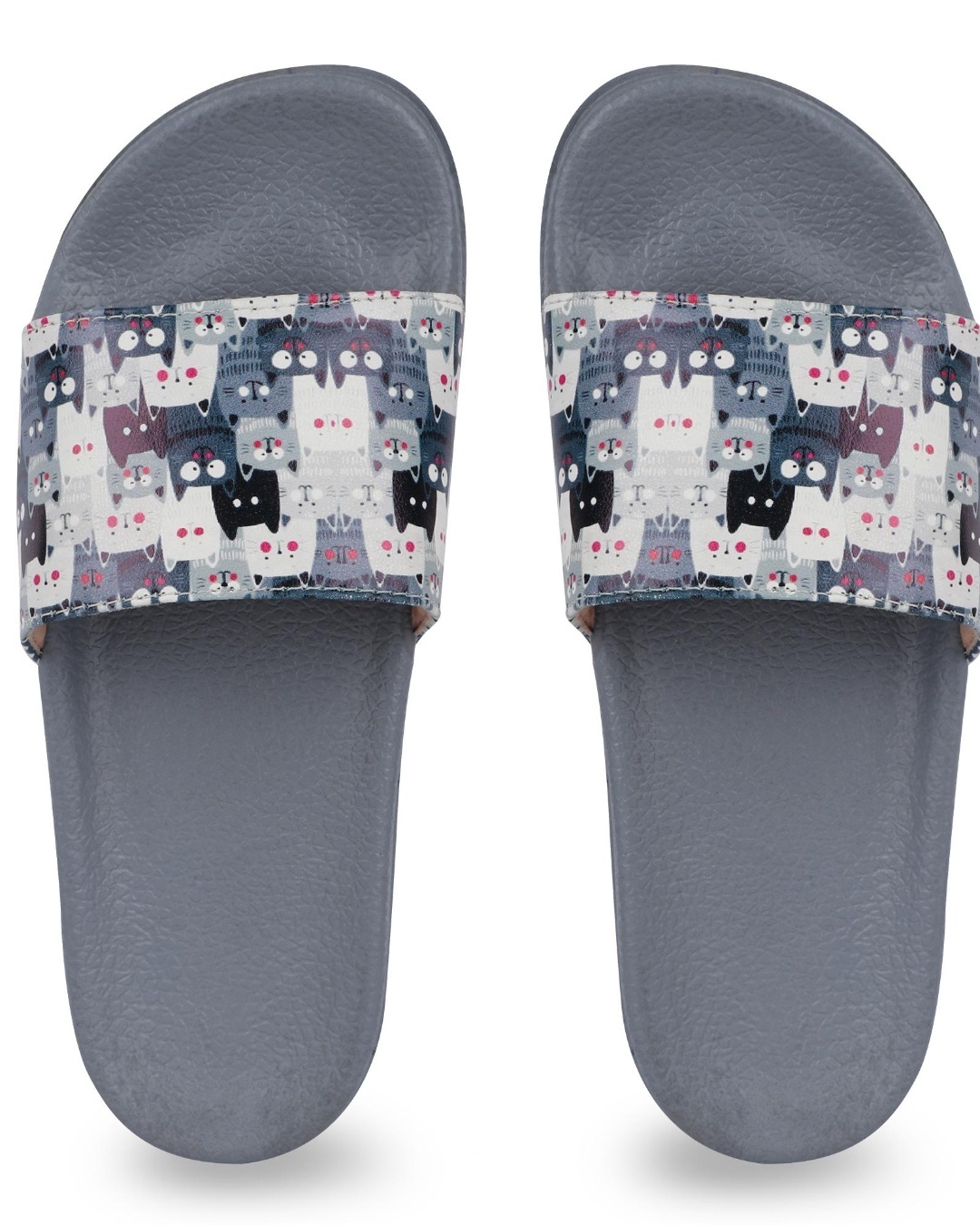 Buy Women's Grey Owl Printed Sliders Online in India at Bewakoof