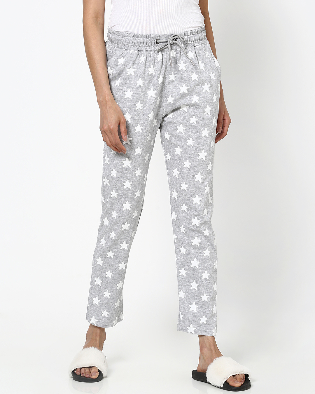 Buy Women's Grey Printed Lounge Pyjamas Online at Bewakoof