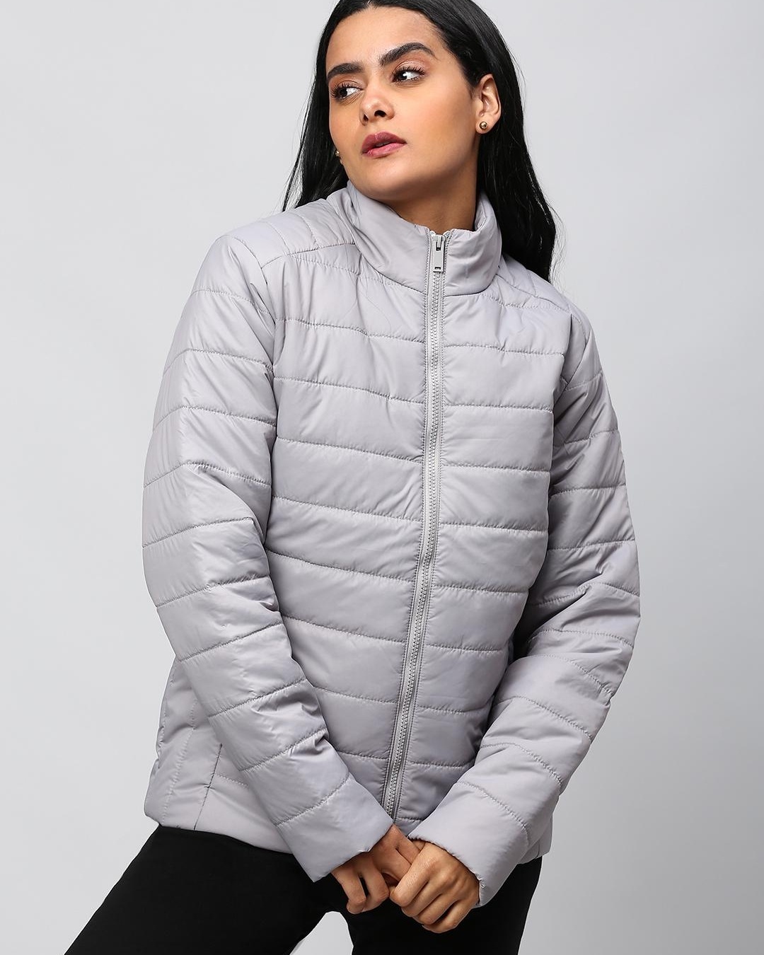 Buy Women's Grey Shell Jacket Online at Bewakoof