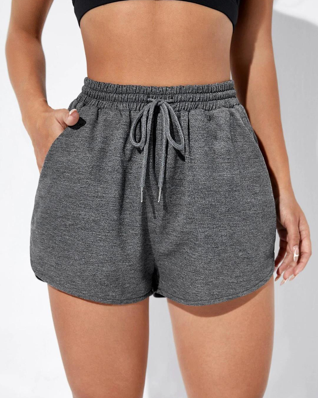 Buy Women's Grey Slim Fit Shorts Online at Bewakoof