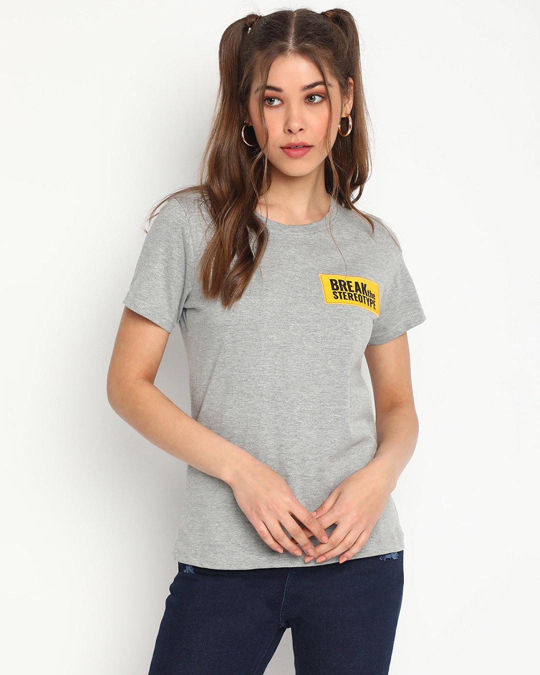 Buy Women's Grey Typography T-shirt Online at Bewakoof