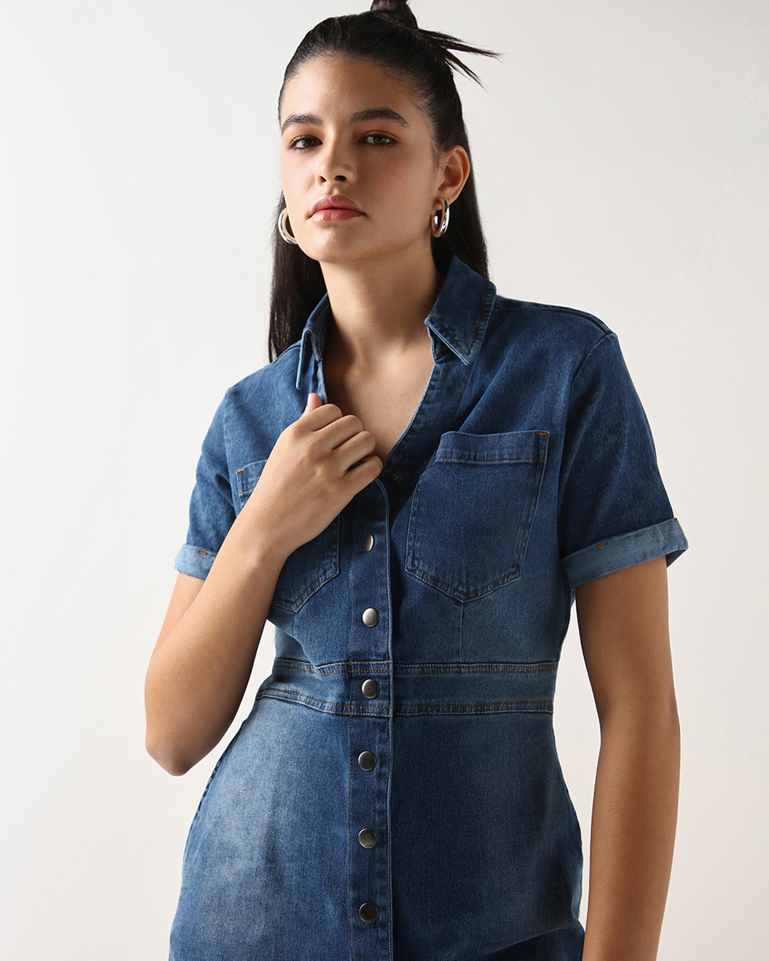 Buy Women's Light Blue Shirt Dress Online at Bewakoof