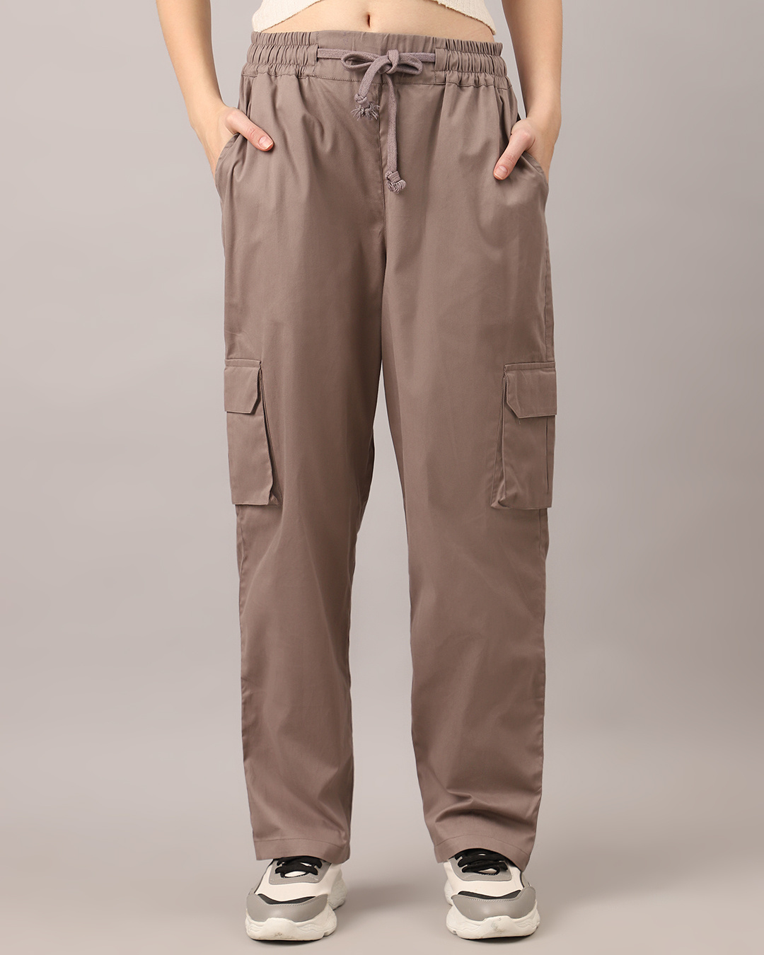 Buy Women's Light Brown Loose Comfort Fit Cargo Pants Online at Bewakoof