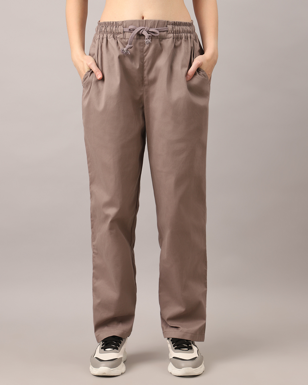 Buy Women's Light Brown Loose Comfort Fit Pants Online at Bewakoof