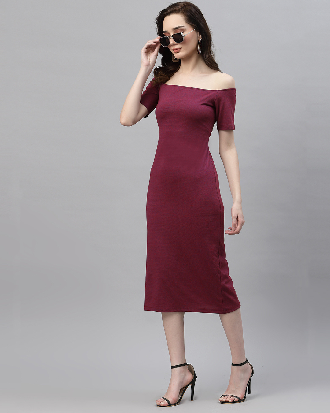 Buy Women's Magenta Slim Fit Bodycon Dress Online at Bewakoof