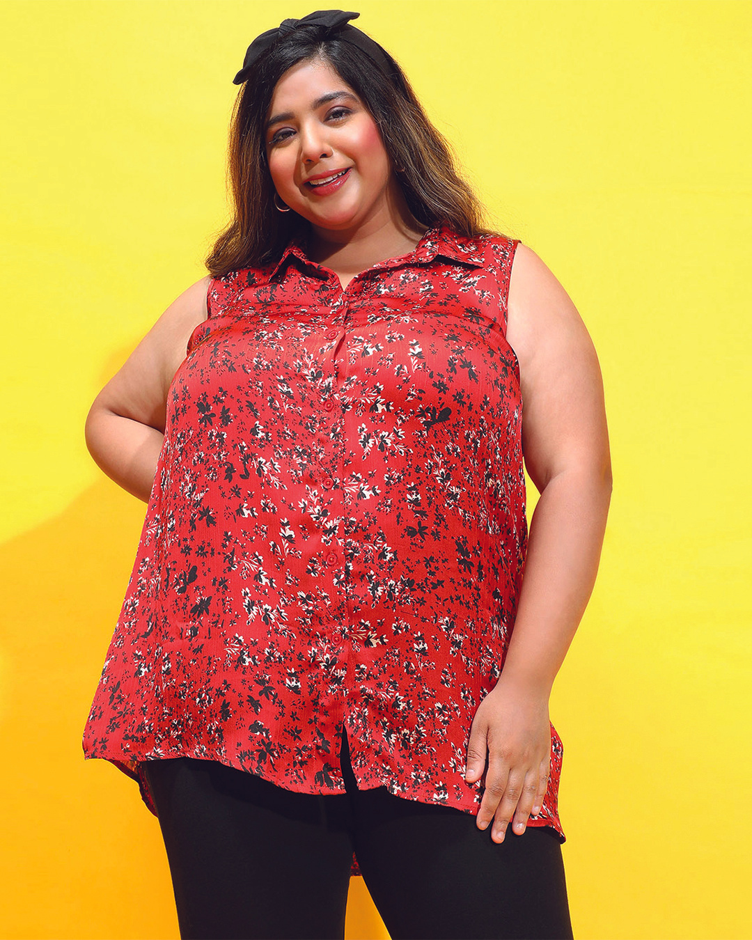 Buy Women's Maroon Floral Printed Plus Size Shirt Online at Bewakoof