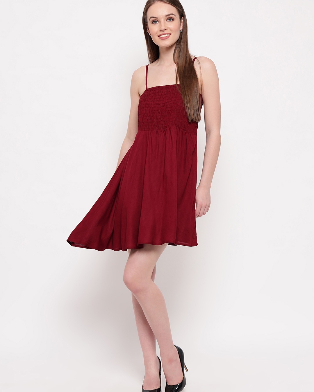 Buy Women's Maroon Short Dress Online at Bewakoof
