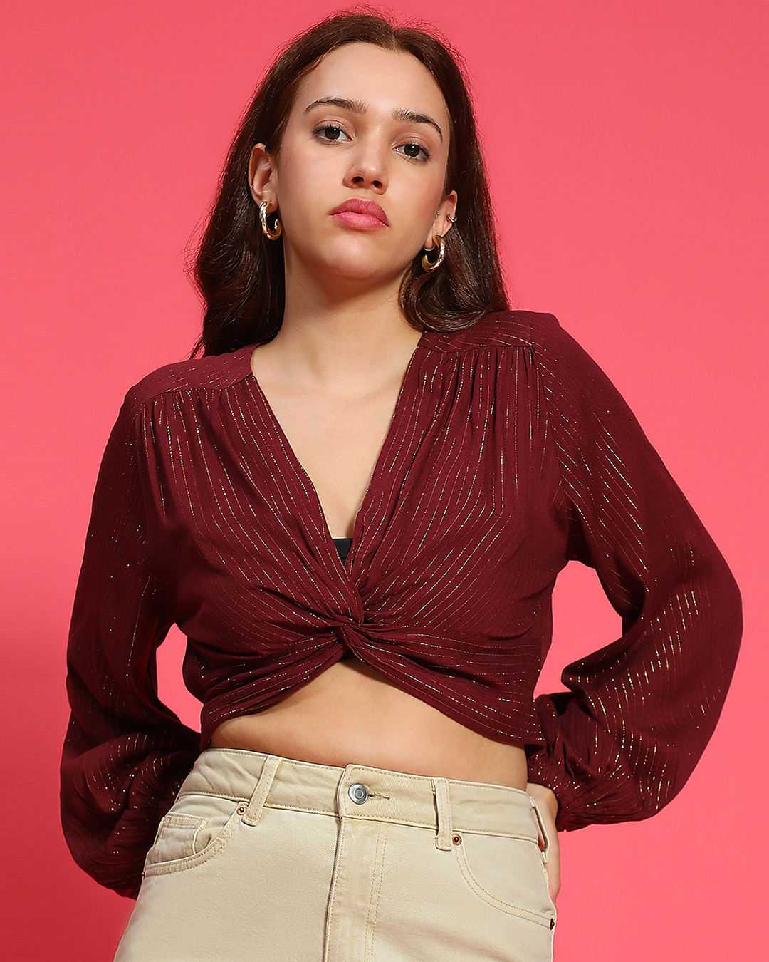 Buy Women's Maroon Short Top Online at Bewakoof