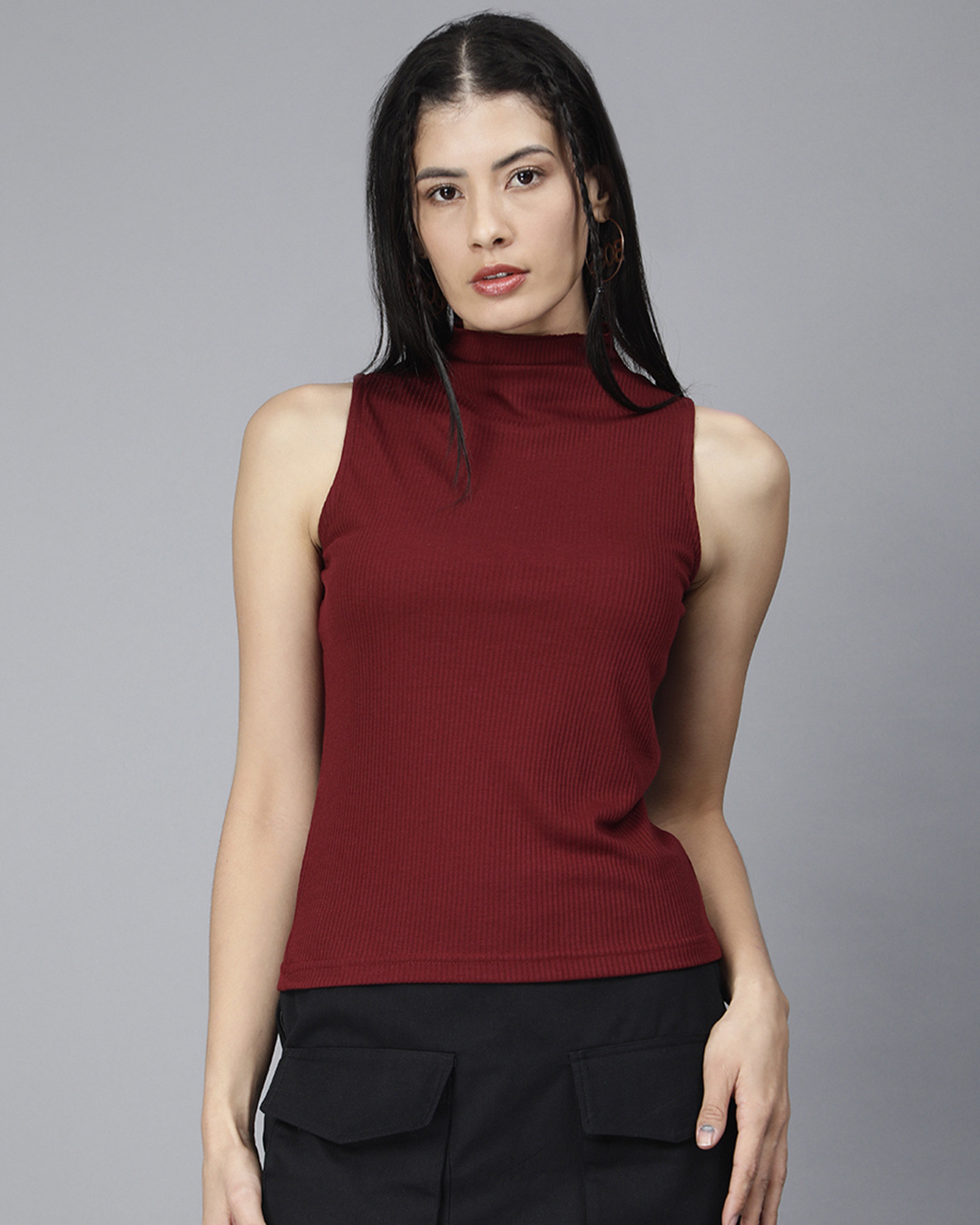 Buy Women's Maroon Slim Fit Top Online at Bewakoof