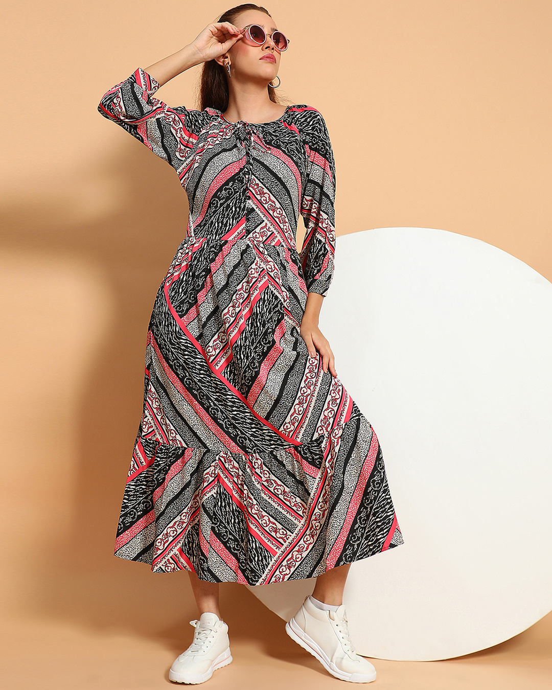 Buy Women's Multicolor All Over Printed Maxi Dress Online at Bewakoof