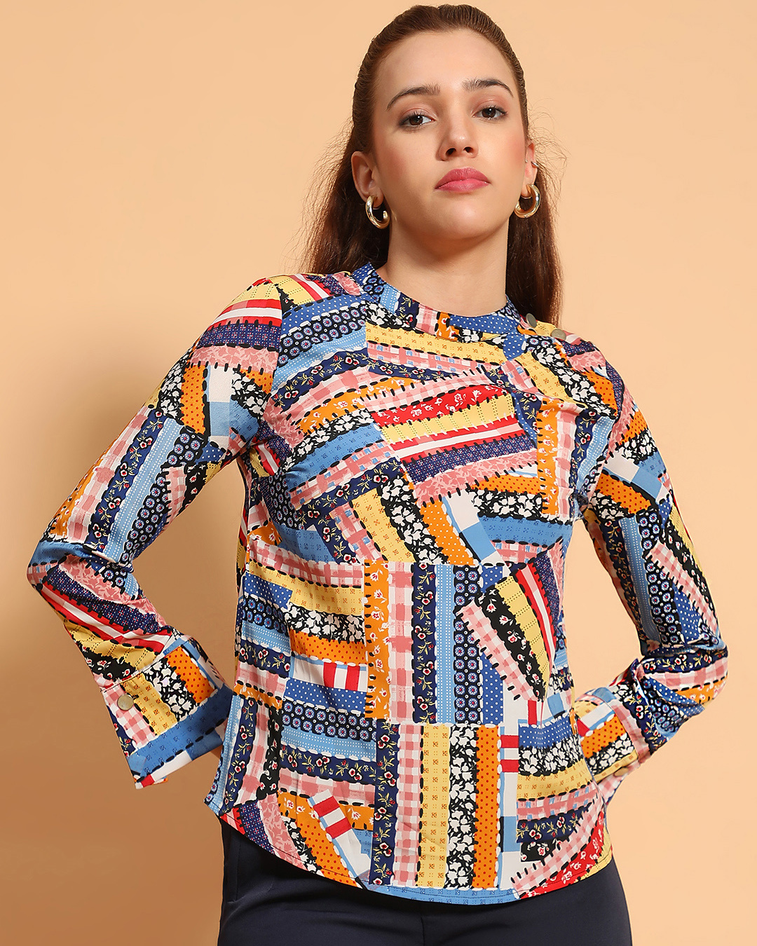 Buy Women's Multicolor All Over Printed Top Online at Bewakoof