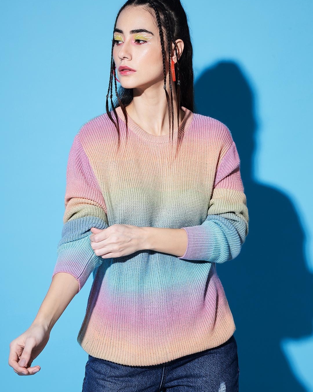 Buy Women's Multicolor Dyed Sweater Online at Bewakoof