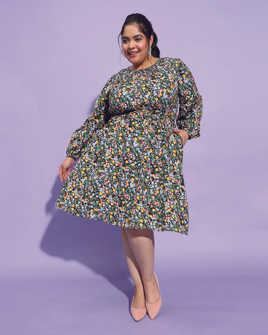Buy Women's Multicolor Floral Printed Plus Size Dress Online at Bewakoof