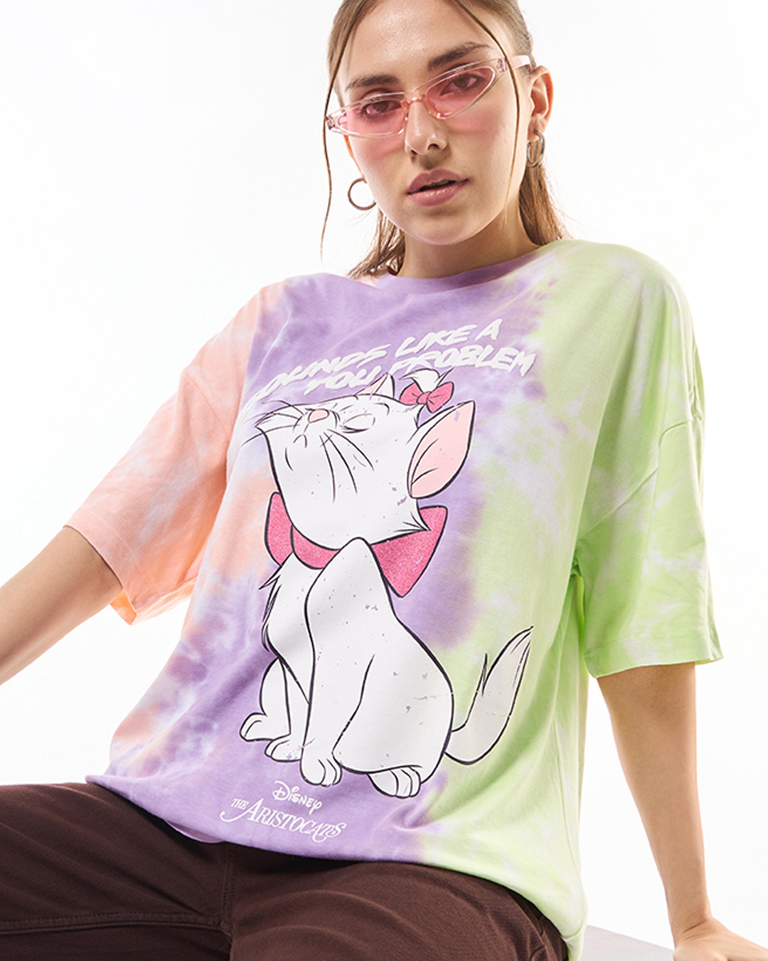 Buy Women's Multicolor Marie Problem Graphic Printed Oversized T-shirt ...