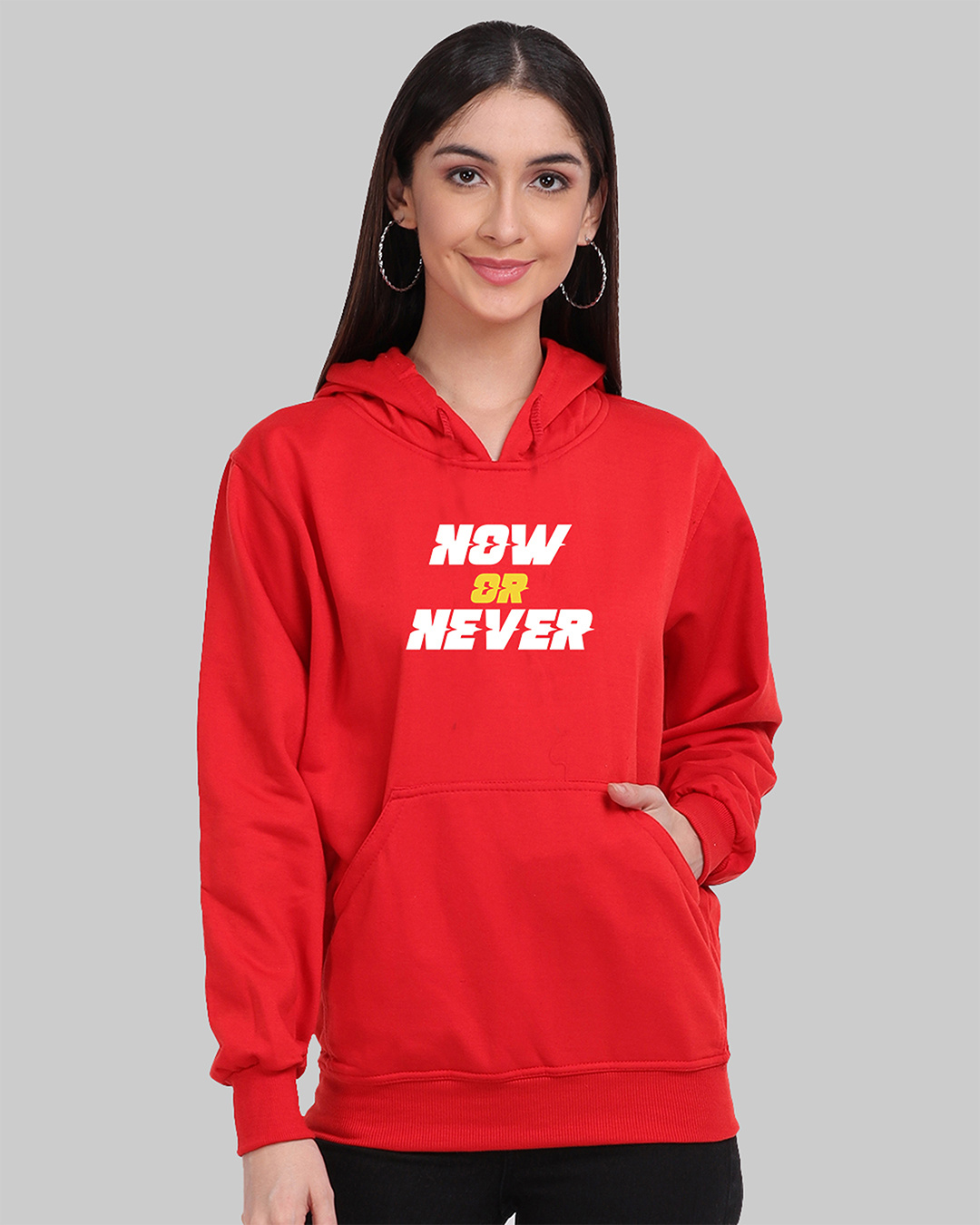 Buy Women's Now Or Never Hoodie Online at Bewakoof