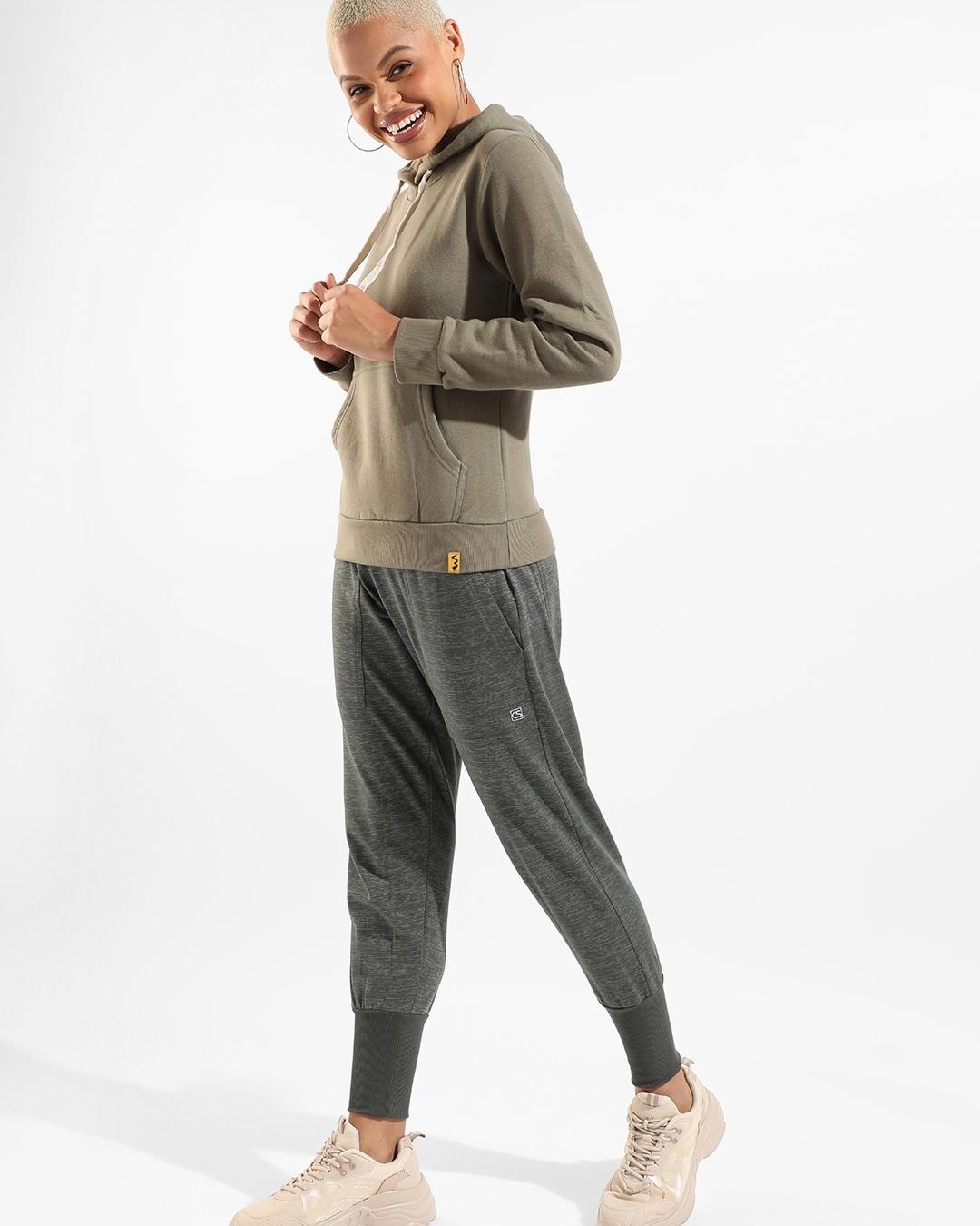 Buy Women's Olive Green and Grey Self Design Tracksuit Online in India ...