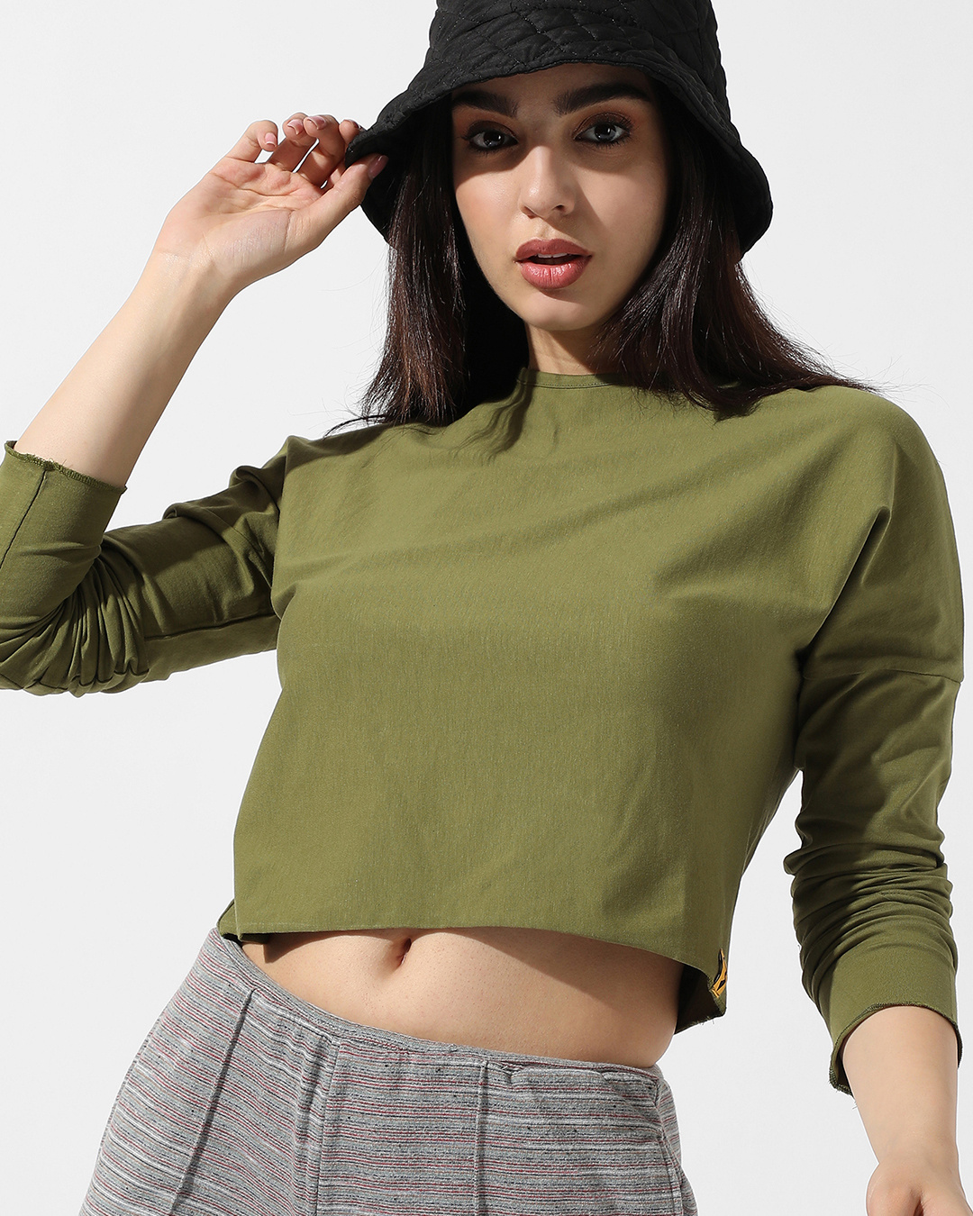 Buy Women's Olive Green Short Top Online at Bewakoof