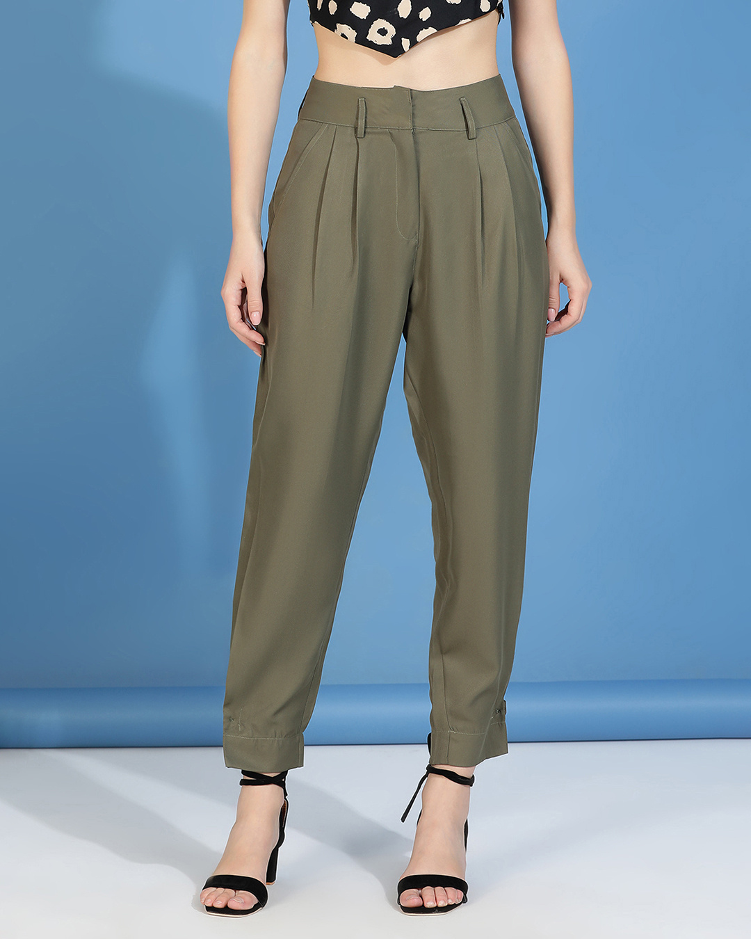 Buy Women's Olive Green Pants Online at Bewakoof