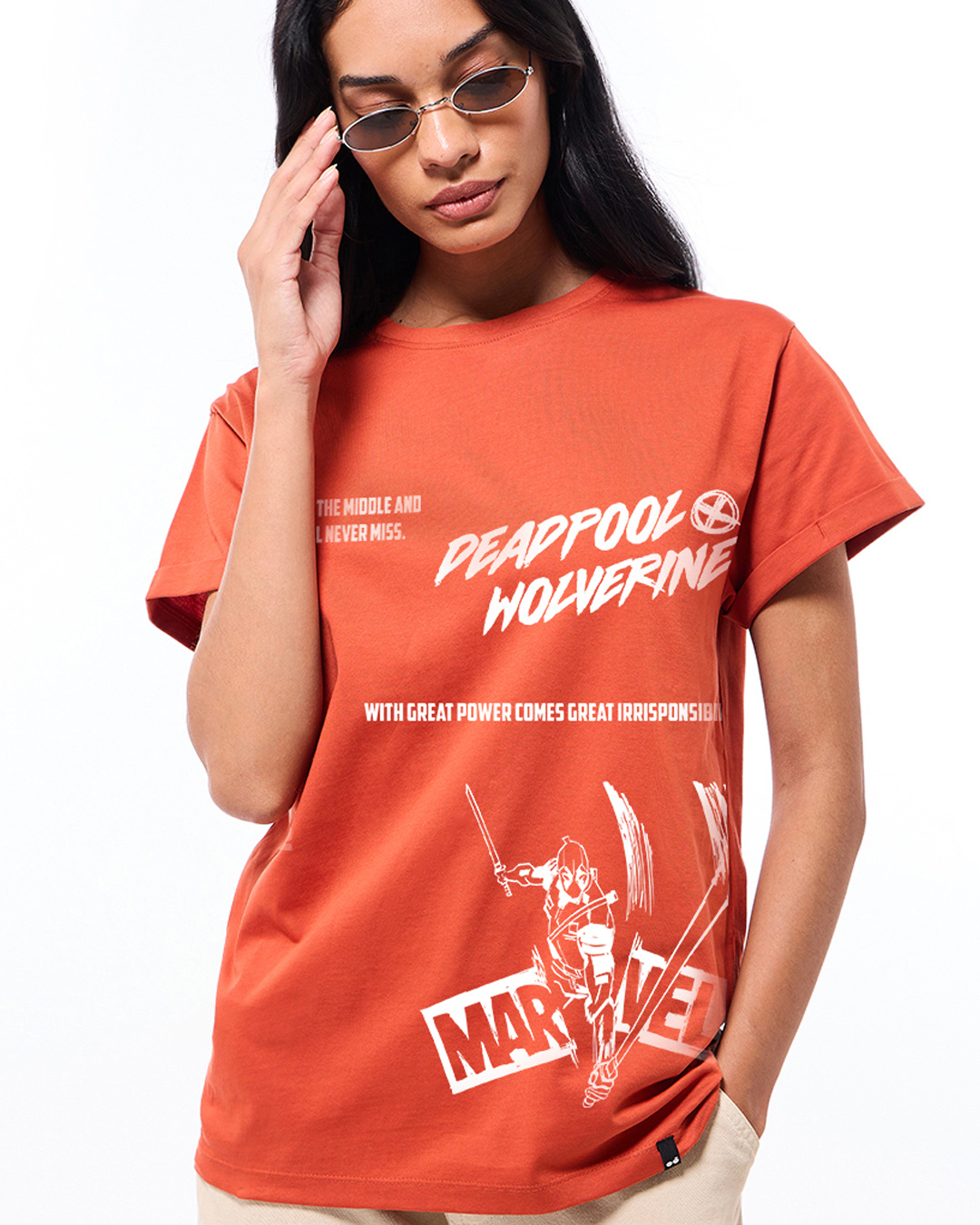 Buy Women's Orange Best Buds Graphic Printed Boyfriend T-shirt Online ...