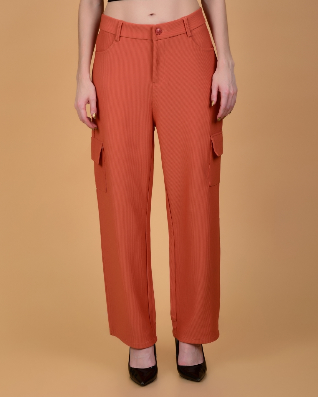 Buy Women's Orange Cargo Korean Pants Online at Bewakoof