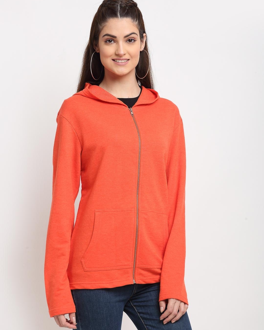 Buy Women's Orange Hoodie Online at Bewakoof