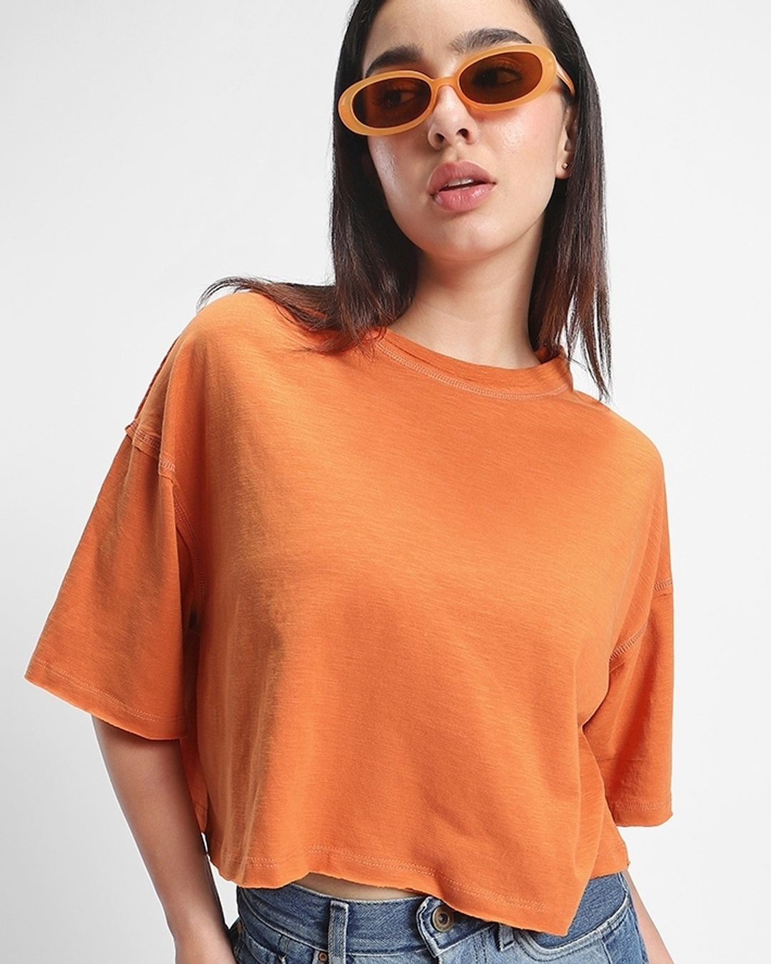 Buy Women's Orange Oversized Short Top Online at Bewakoof