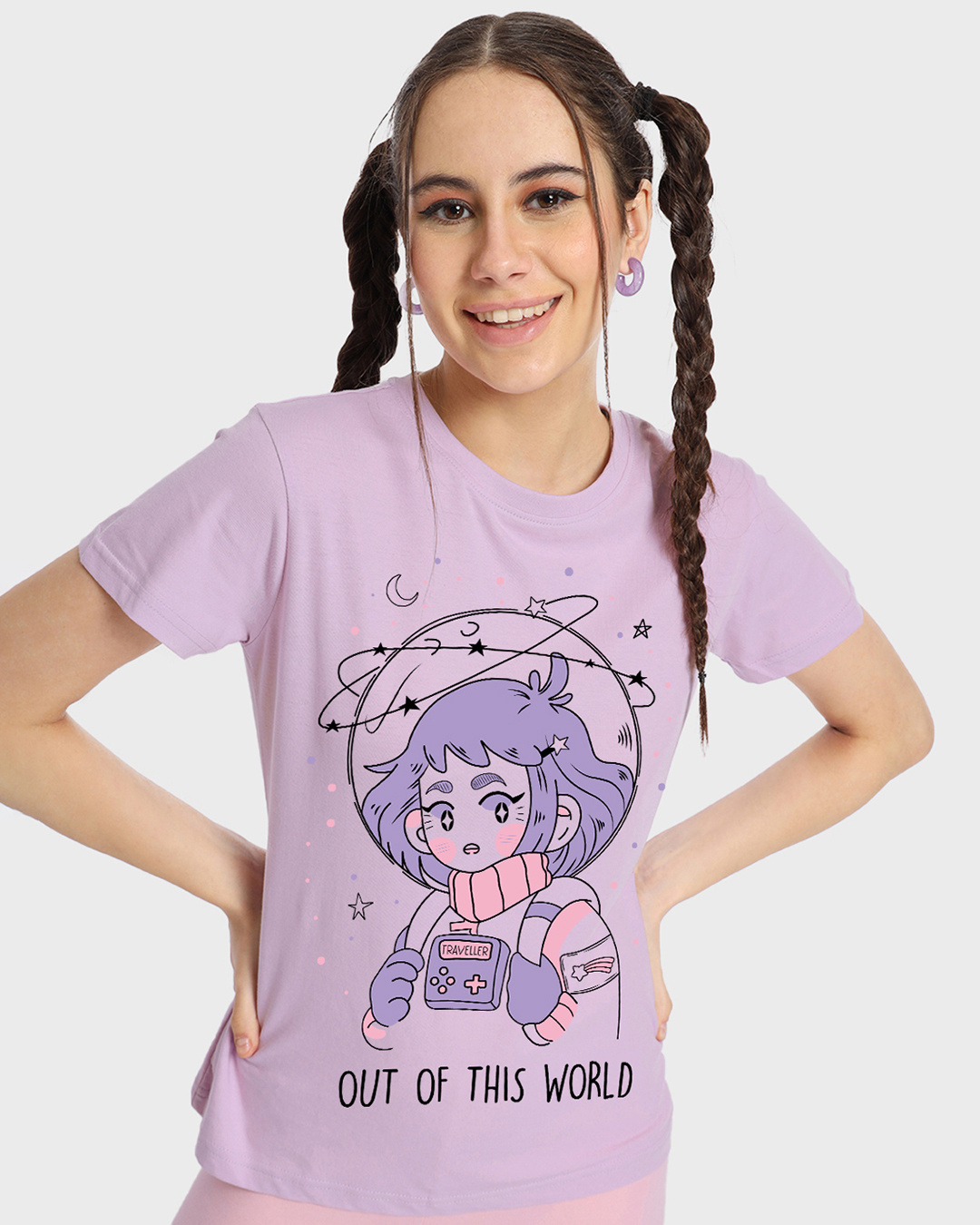 Buy Women's Purple Out of This World Graphic Printed T-shirt Online at ...