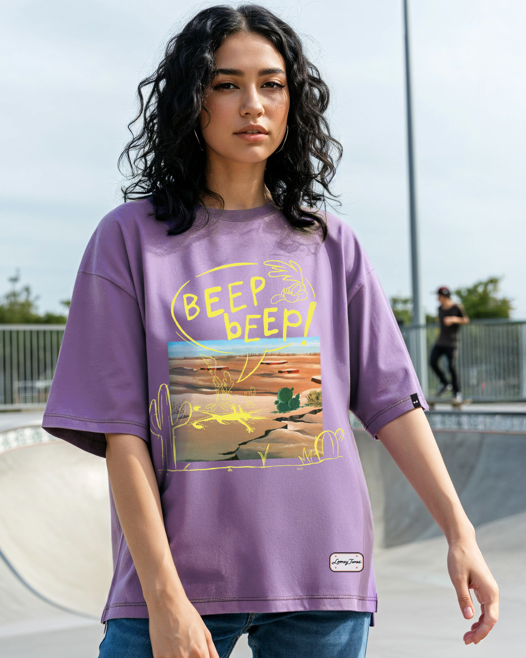 Buy Women's Paisley Purple Beep Beep Graphic Printed Oversized T-shirt ...