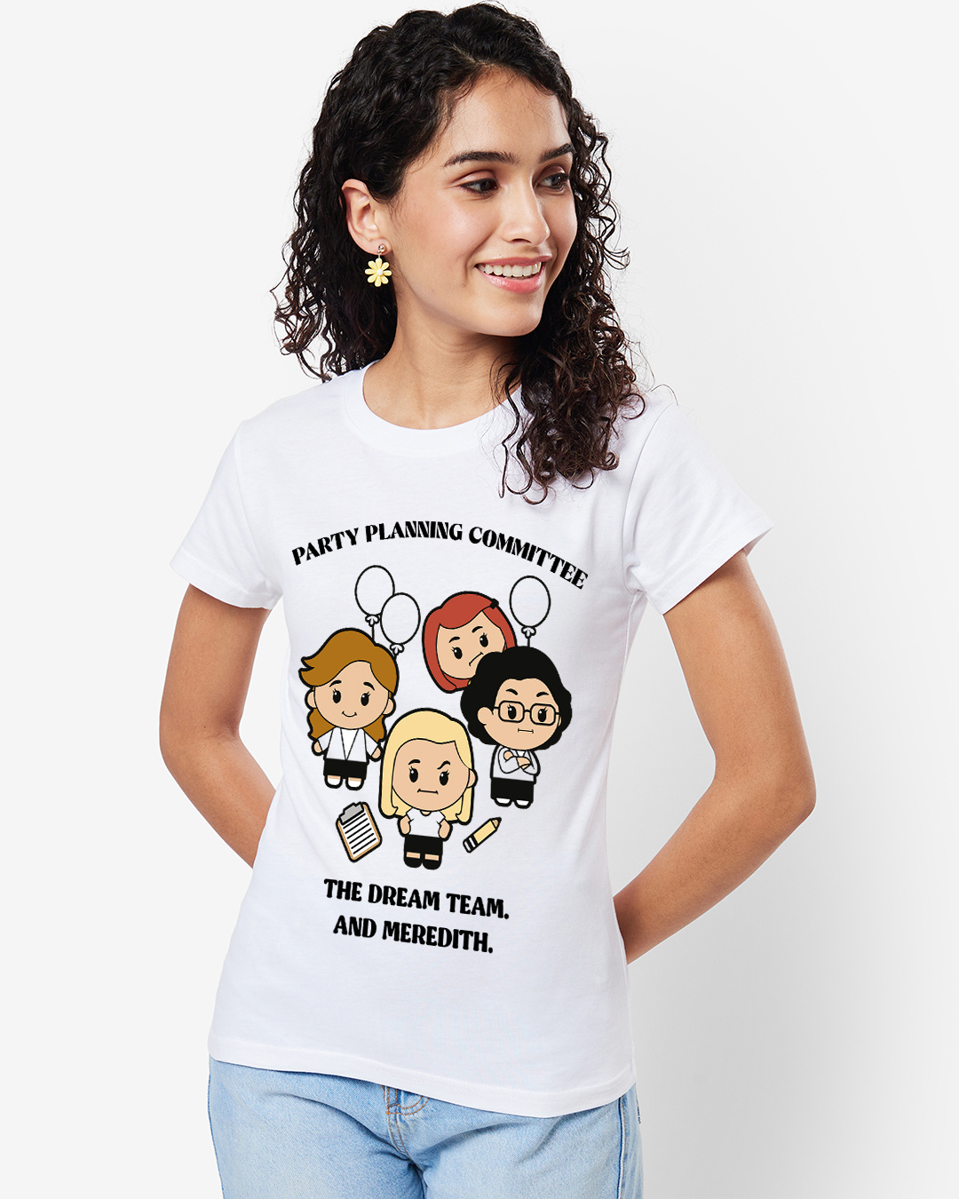 Buy Women's White Party Planning Committee Graphic Printed T-shirt ...
