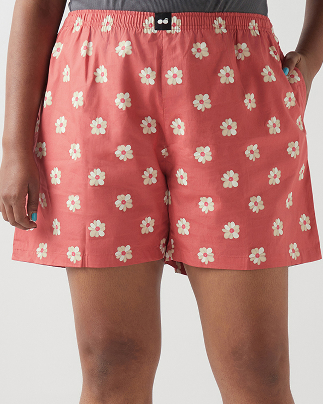 Buy Women's Peach All Over Printed Plus Size Boxer Shorts Online at ...
