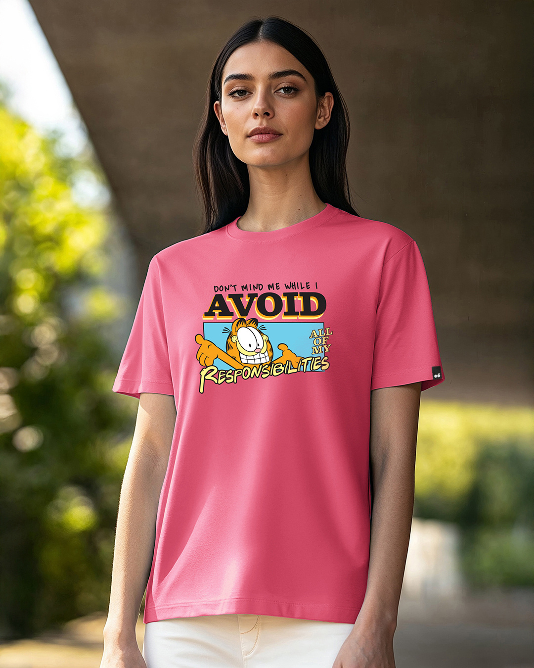 Buy Women's Pink Avoiding Responsibilities Graphic Printed T-shirt ...