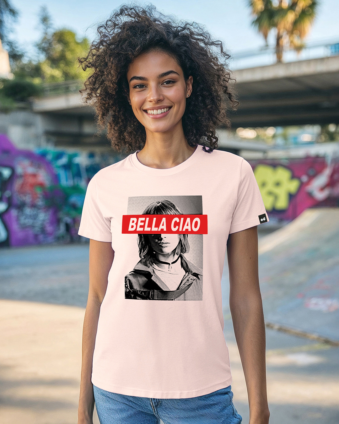 Buy Women's Pink Bella Tokyo Graphic Printed Slim Fit T-shirt Online at ...