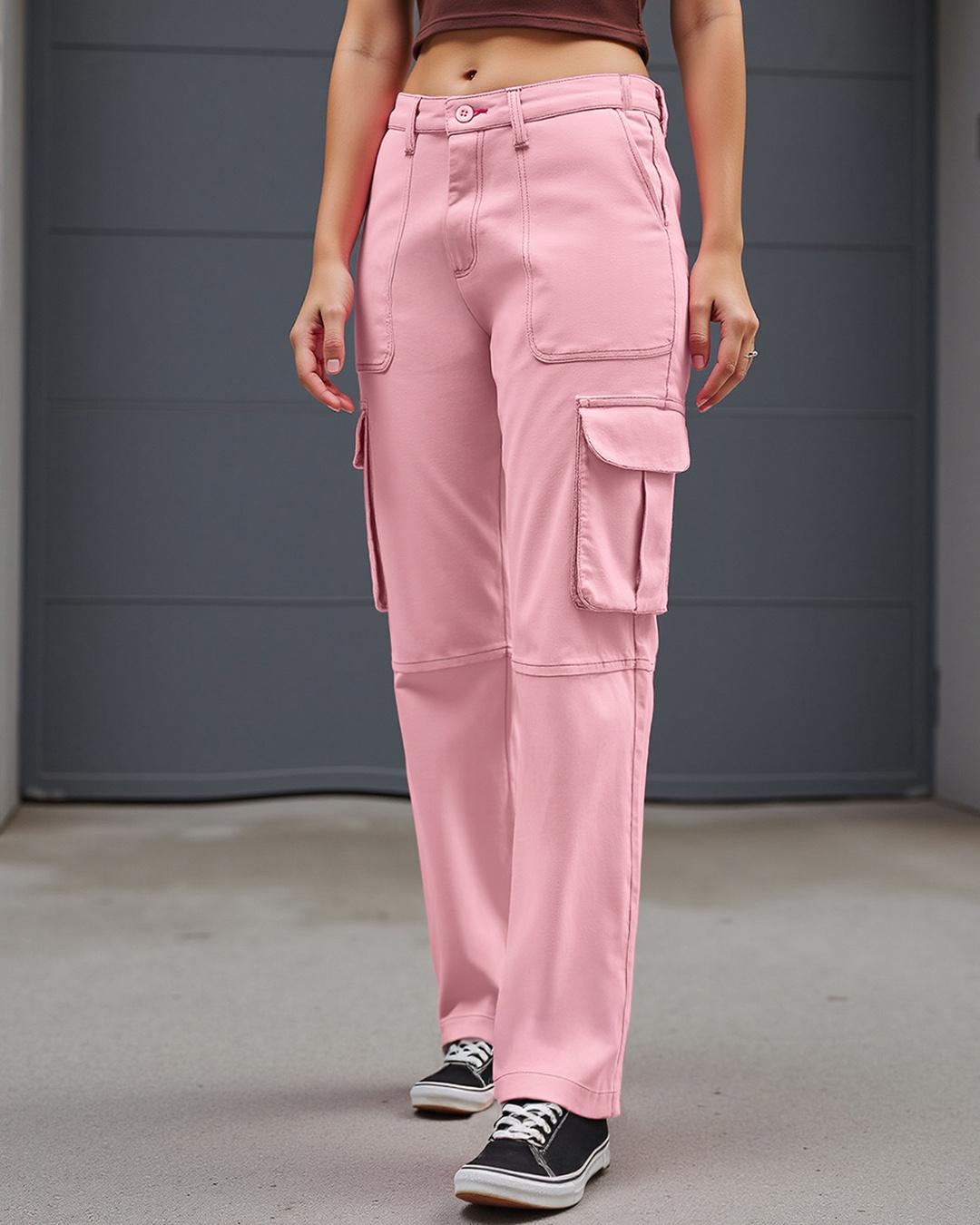 Buy Women's Pink Cargo Pants Online at Bewakoof