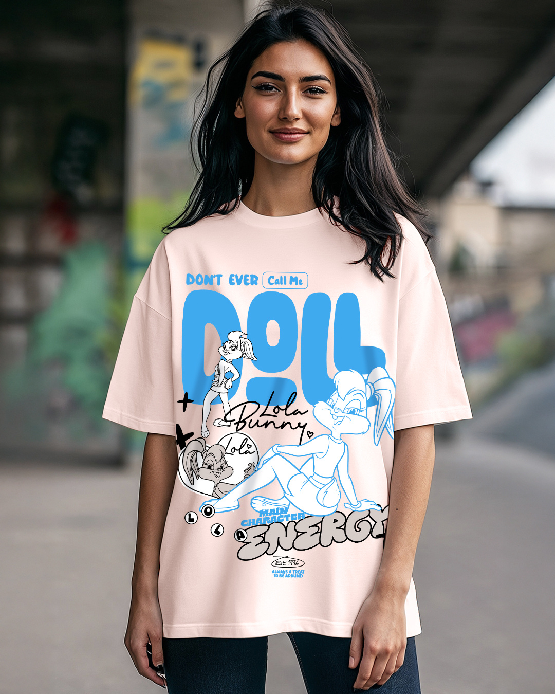 Buy Women's Pink Don't Ever Call Me Doll Graphic Printed Oversized T ...