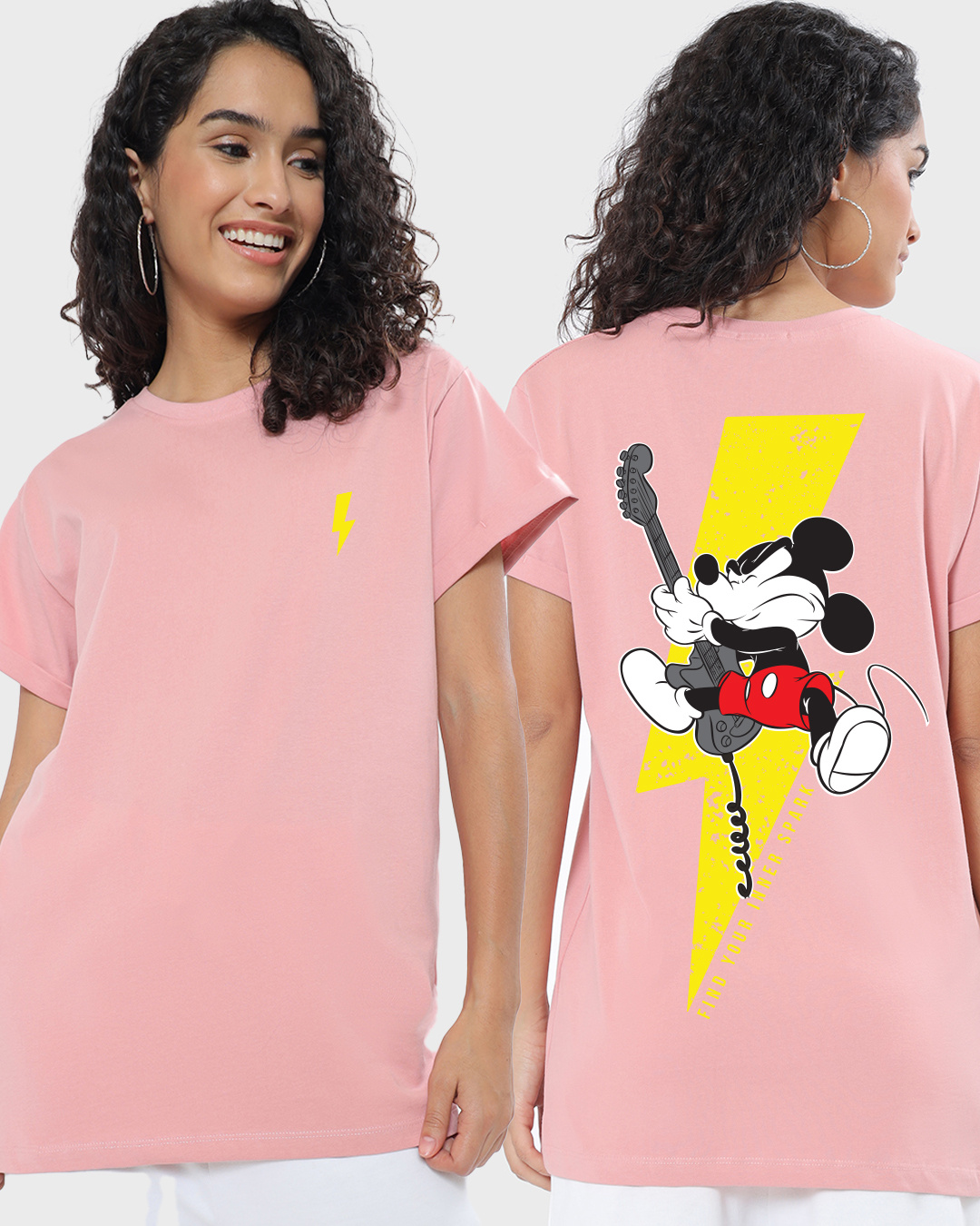 Buy Women's Pink Find Your Inner Spark Graphic Printed Boyfriend T ...