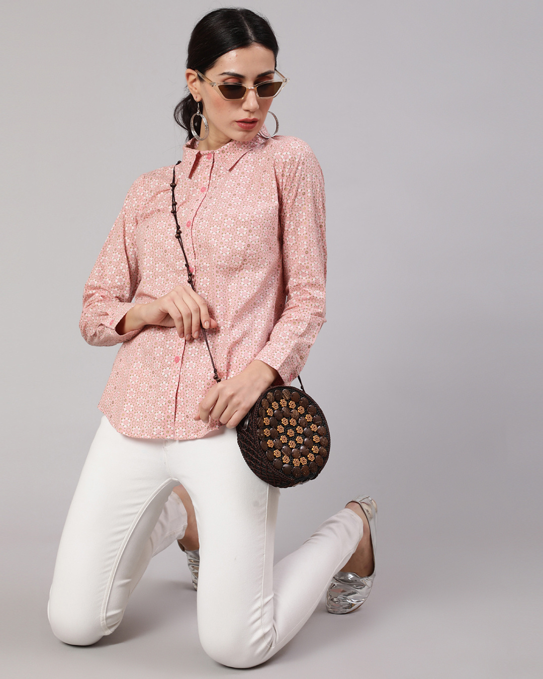 Buy Women's Pink Floral Printed Shirt Online at Bewakoof