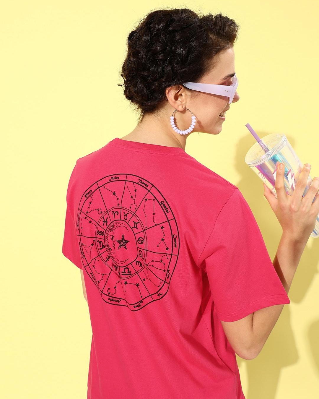Buy Womens Pink Graphic Printed Oversized T Shirt Online At Bewakoof