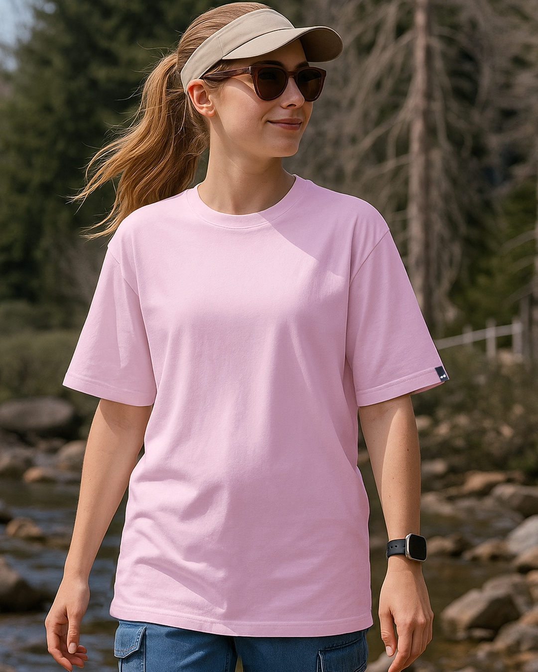 Buy Women's Pink Oversized T-shirt Online at Bewakoof