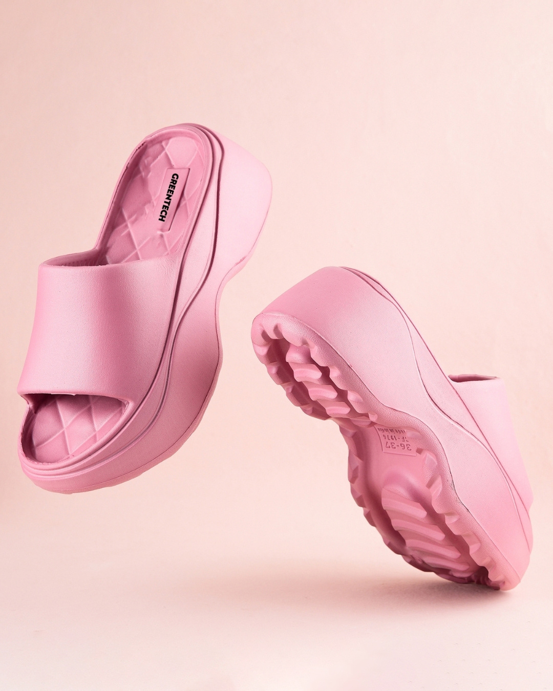 Buy Women's Pink Platform Sliders Online in India at Bewakoof