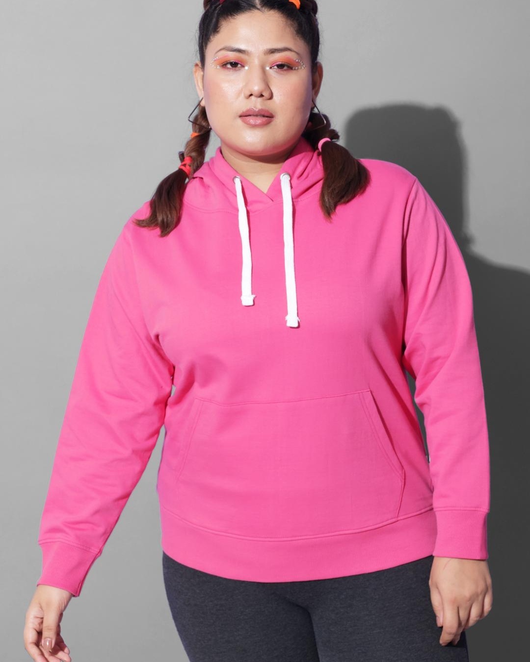 Buy Women's Pink Plus Size Hoodie Online at Bewakoof