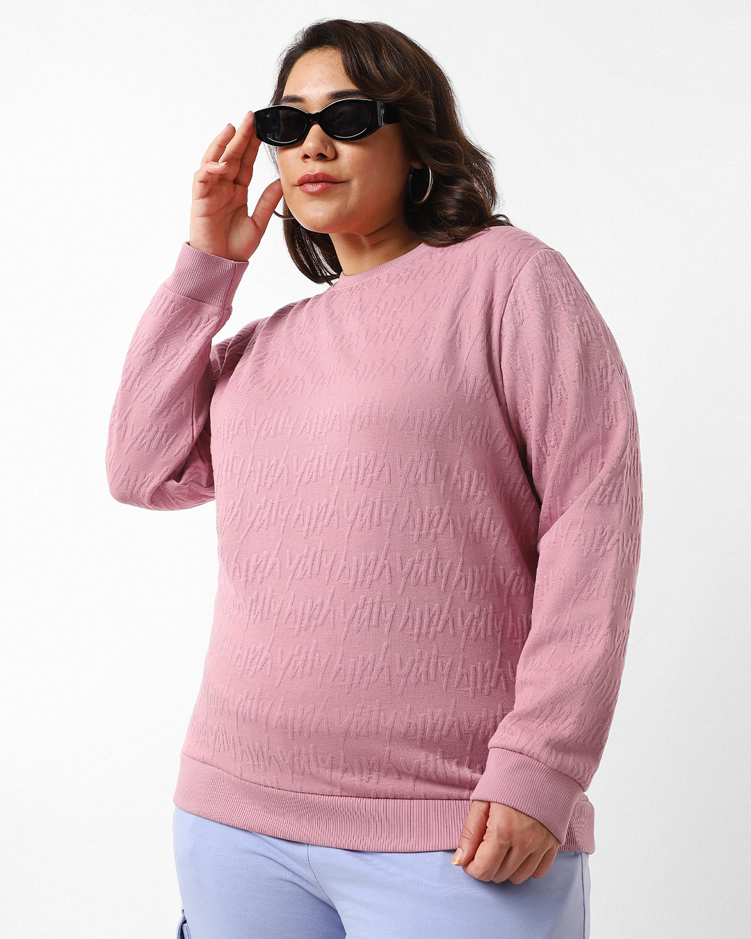 Buy Women's Pink Plus Size Sweatshirt Online at Bewakoof