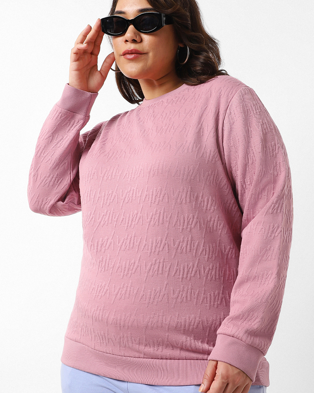 Buy Women's Pink Plus Size Sweatshirt Online at Bewakoof