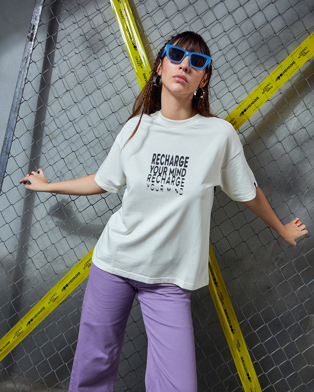 Buy Women's Gardenia Typography Oversized T-shirt Online at Bewakoof