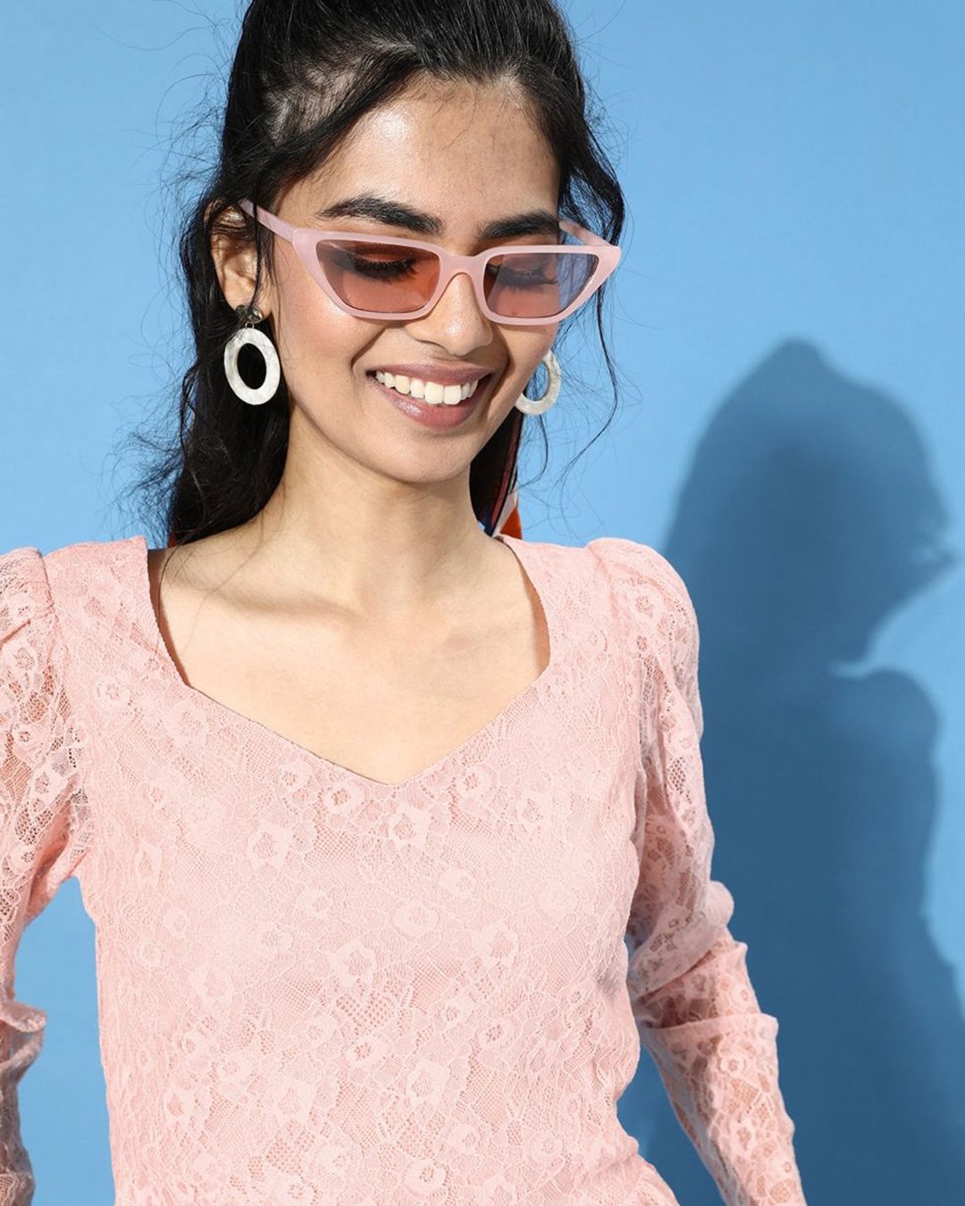 Buy Women's Pink Self Design Crop Top Online at Bewakoof